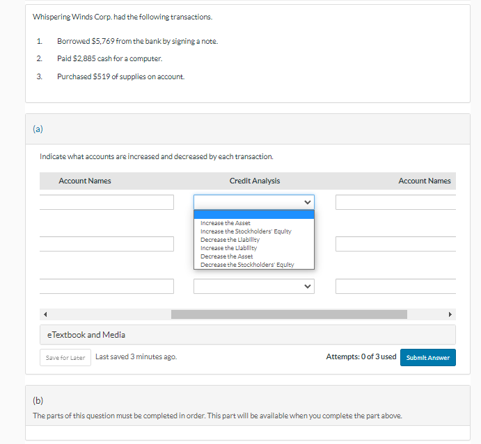 Solved Whispering Winds Corp. had the following | Chegg.com