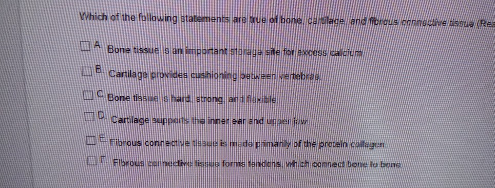 Solved Which of the following statements are true of bone | Chegg.com