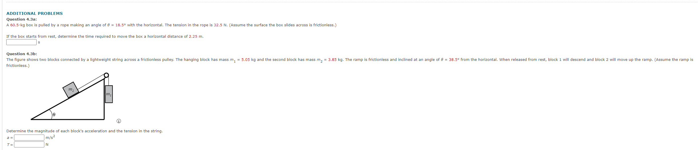 Solved ADDITIONAL PROBLEMS Question 4.3a: A 60.5-kg box is | Chegg.com