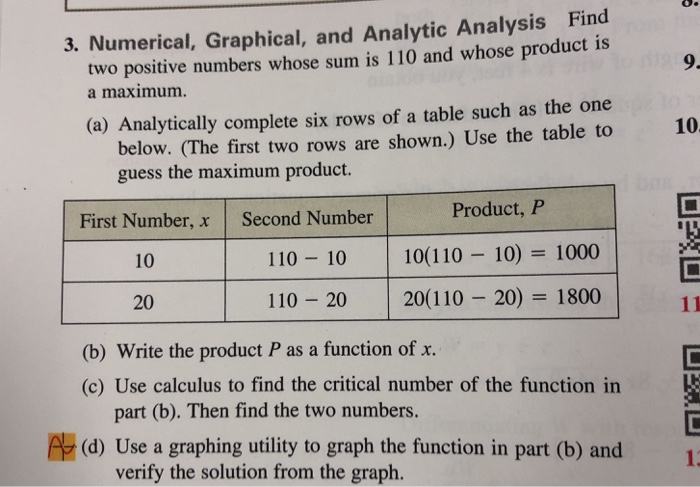 Solved 3. Numerical, Graphical, and Analytic Analysis Find | Chegg.com