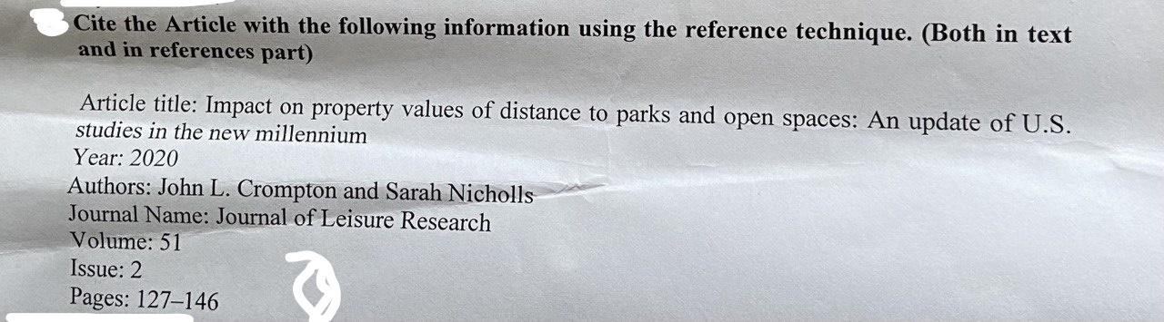 Solved Cite the Article with the following information using | Chegg.com