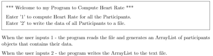 Solved Java program reading heart rates: I was given a file | Chegg.com