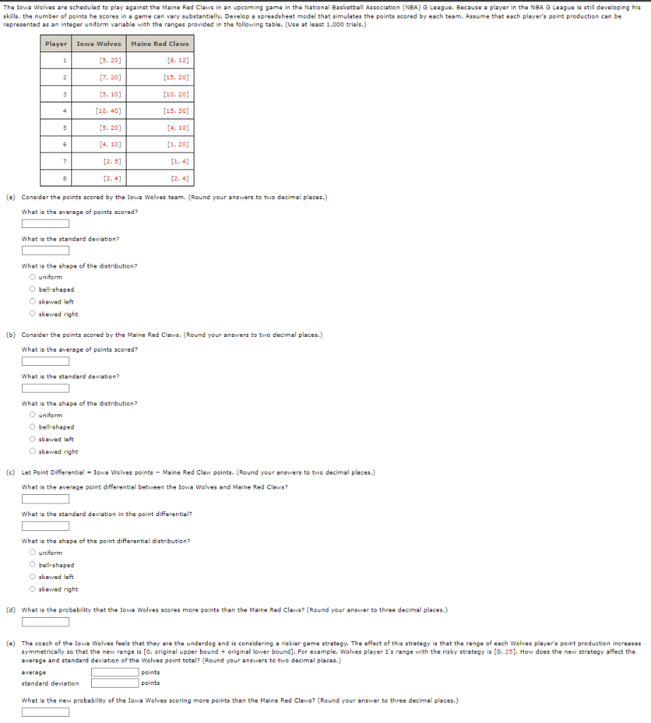 Solved represented as an integer uniform variable with the | Chegg.com