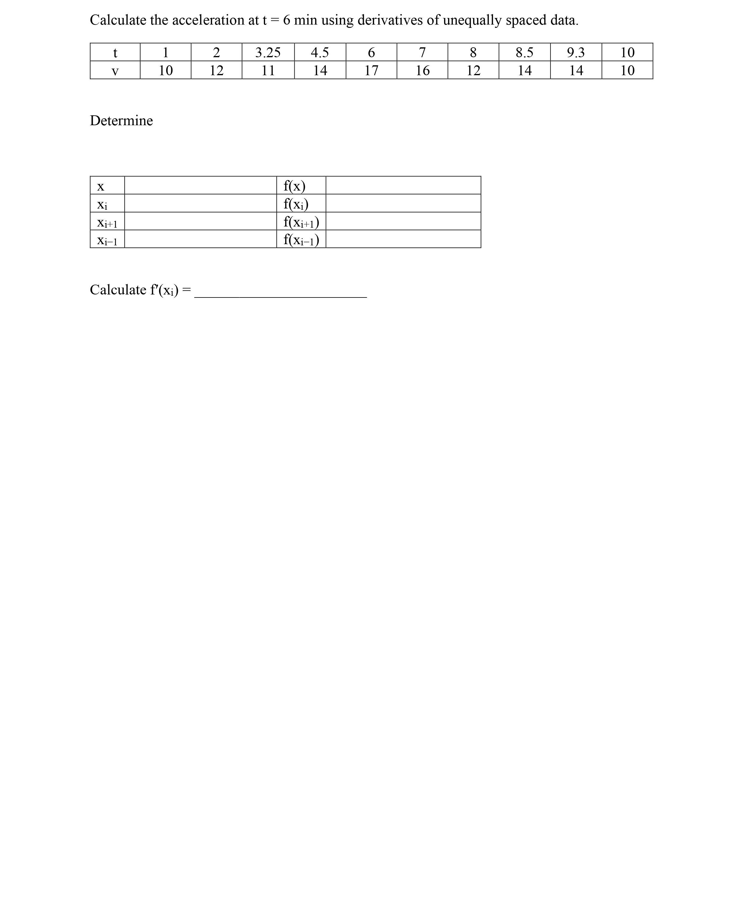Calculate the acceleration at t=6 min using | Chegg.com