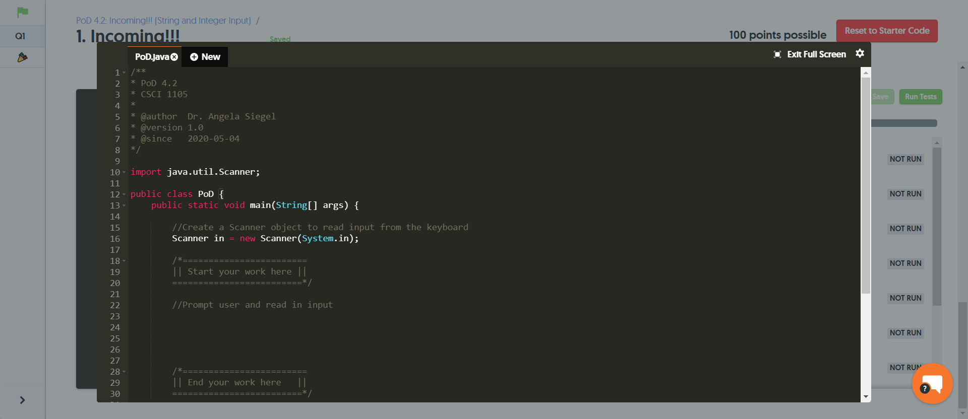 Solved POD 4.2 Incoming!!! (String and Integer Input) / 1. | Chegg.com