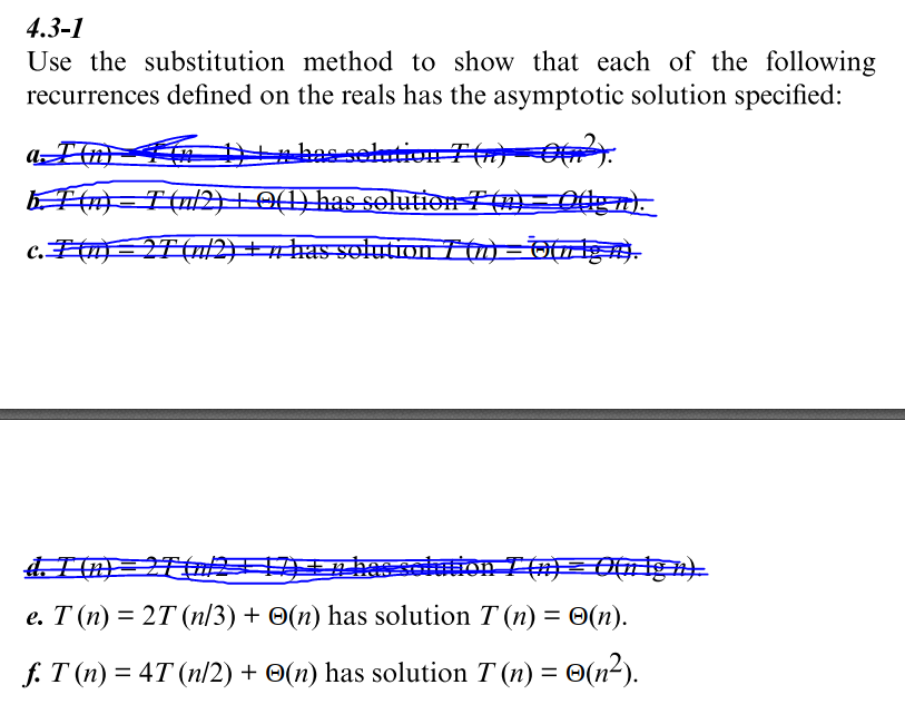 Solved Use the substitution method to show that each of the | Chegg.com