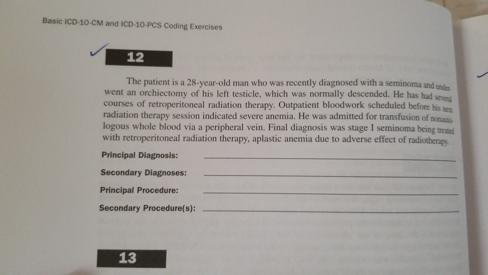 Solved Basic ICD-10-CM and ICD-10 PCS Coding Exercises 12 | Chegg.com