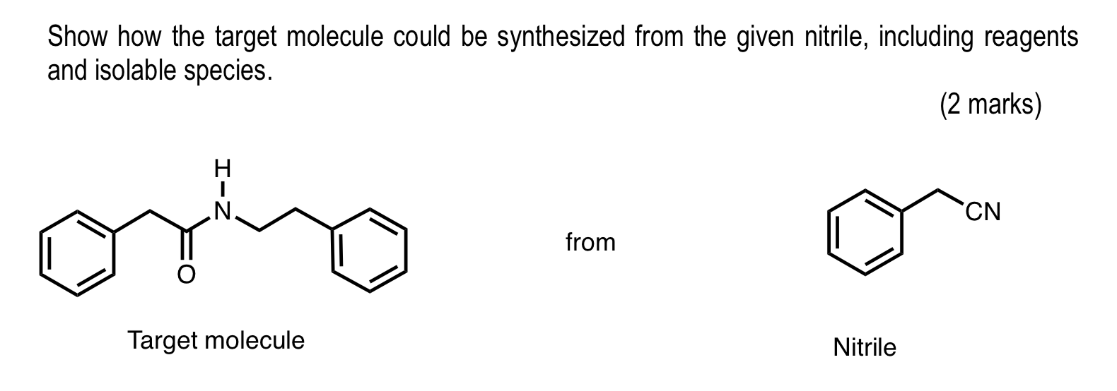 Solved Show how the target molecule could be synthesized | Chegg.com