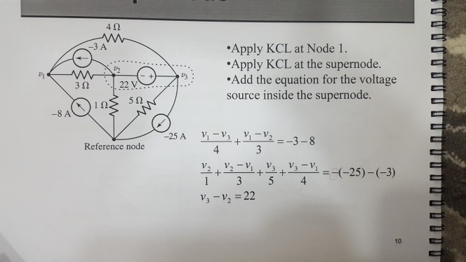 Solved 4 2 -ЗА Apply KCL at Node 1. Apply KCL at the | Chegg.com