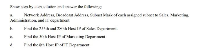 Solved Step 1: Subnet the given subnet and assign the 1st | Chegg.com