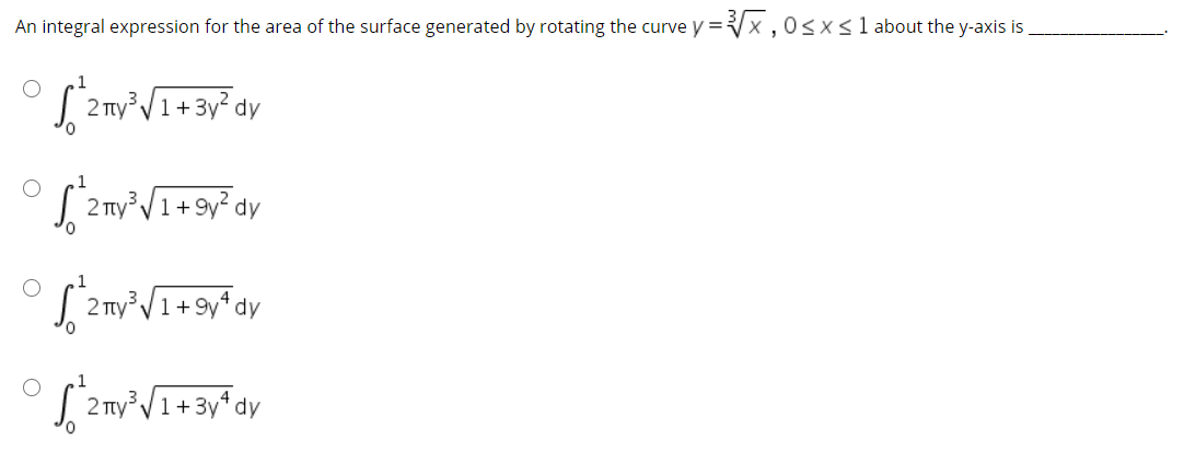 Solved An integral expression for the area of the surface | Chegg.com