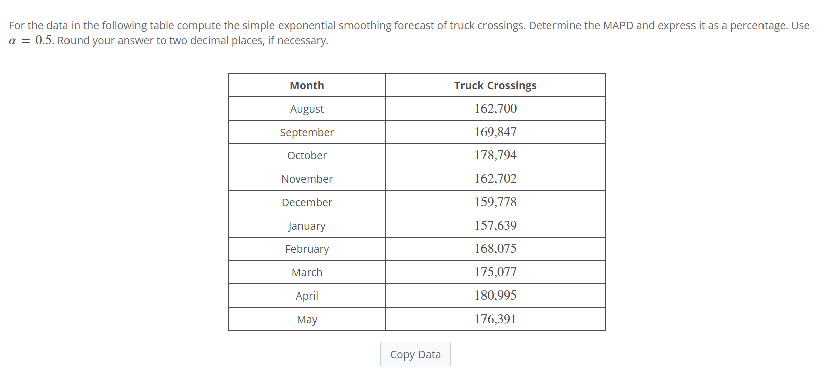 Solved For the data in the following table compute the | Chegg.com