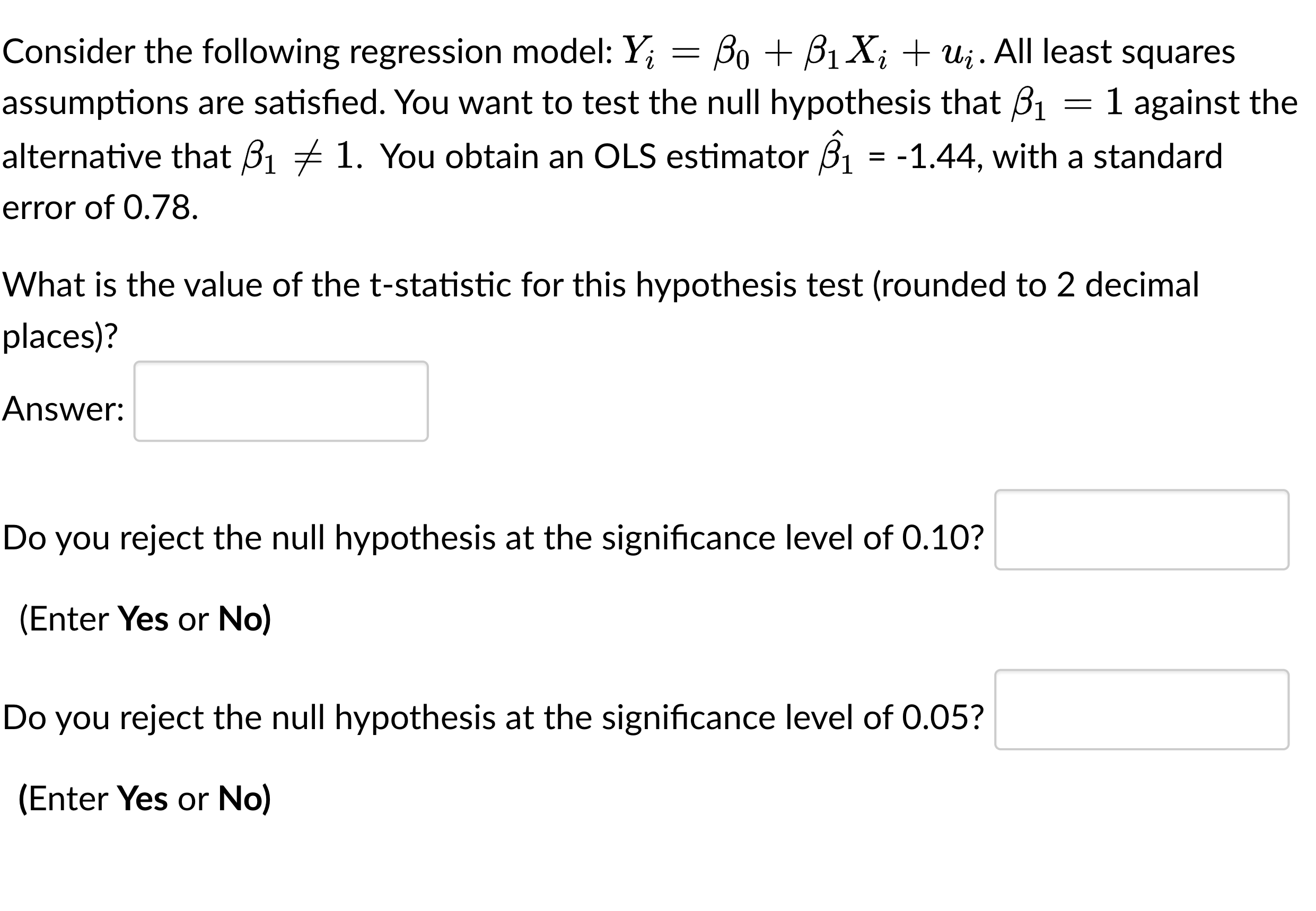Solved Consider the following regression model: | Chegg.com