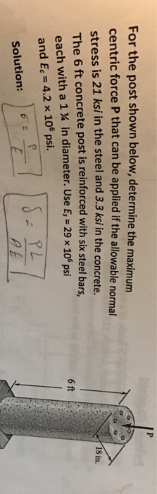 Solved For the post shown below, determine the maximum | Chegg.com