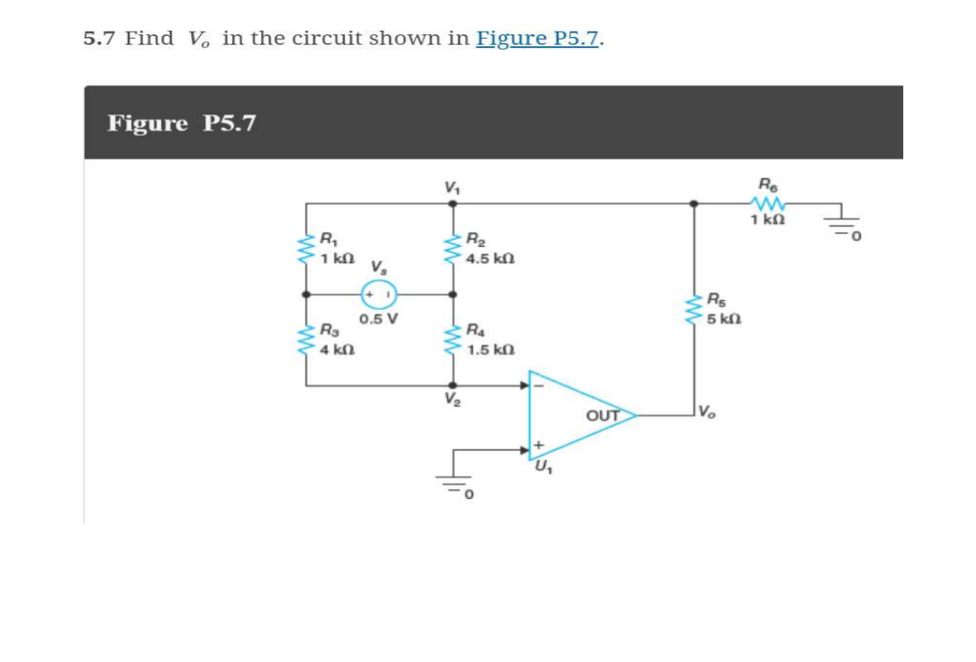 5.7 ﻿Find Vo ﻿in the circuit shown in Figure | Chegg.com