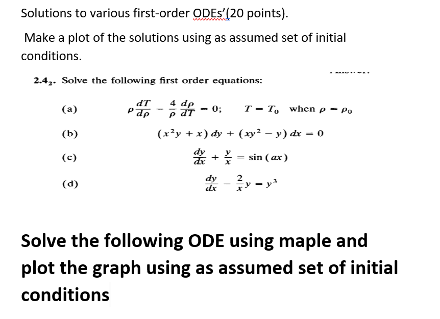 Solved I need the solution to solve problem using maple and | Chegg.com