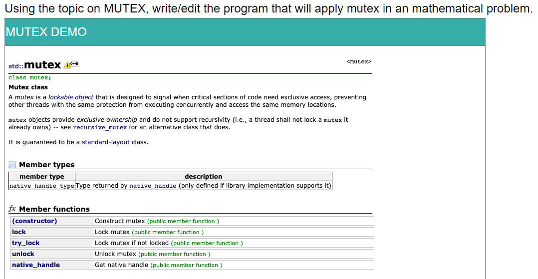 Solved Using The Topic On Mutex Writeedit The Program That 