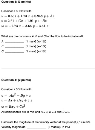 Solved Consider a 3D flow defined by | Chegg.com