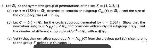 Solved 3. Let S. be the symmetric group of permutations of | Chegg.com