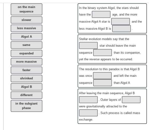 Solved In The Binary System Algol The Stars Should Have The