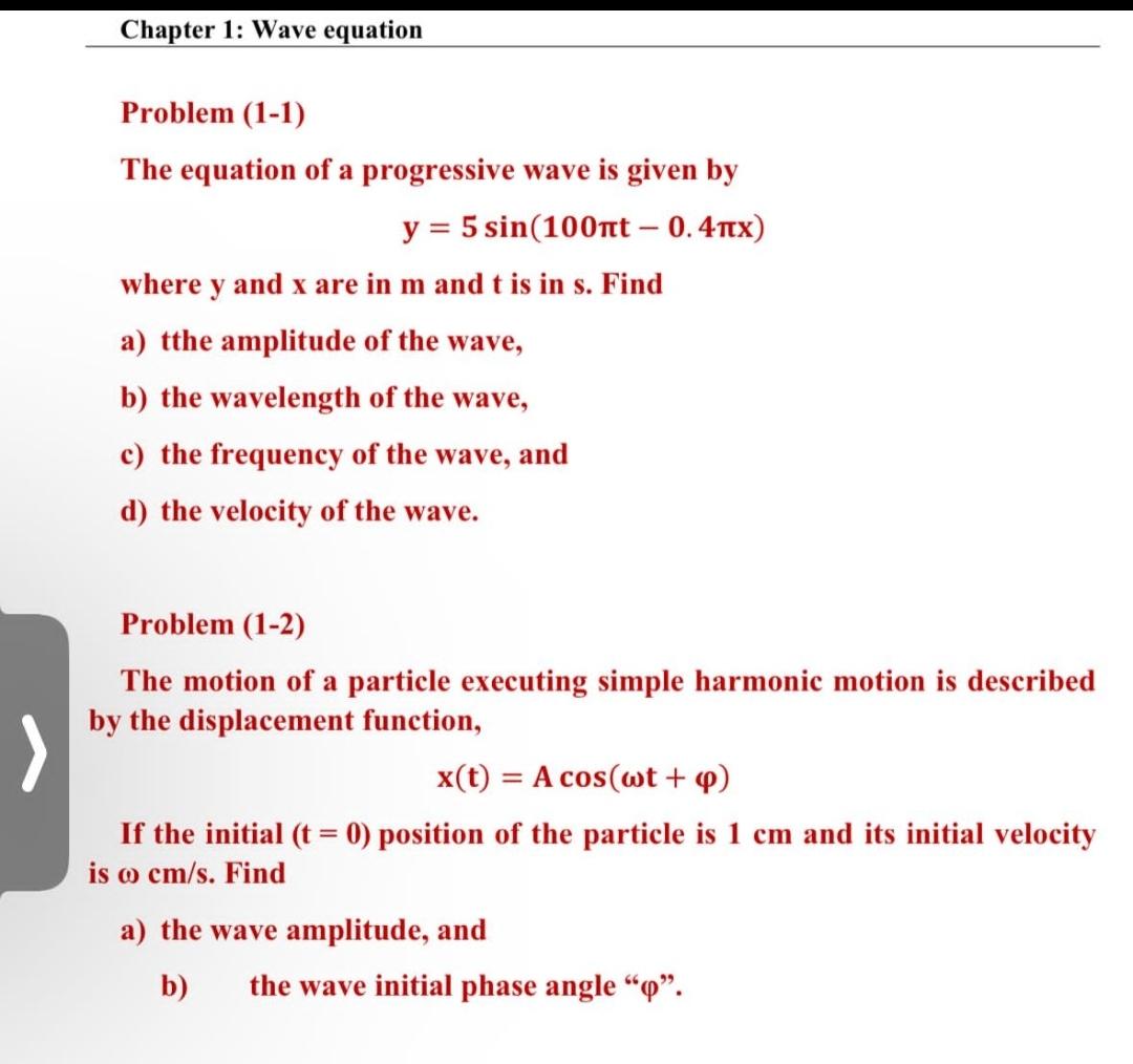 Solved The equation of a progressive wave is given by | Chegg.com