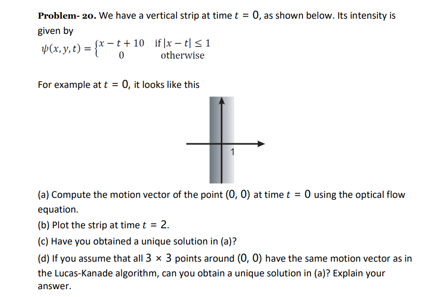Solved Problem- 2o. We have a vertical strip at time t=0, as | Chegg.com