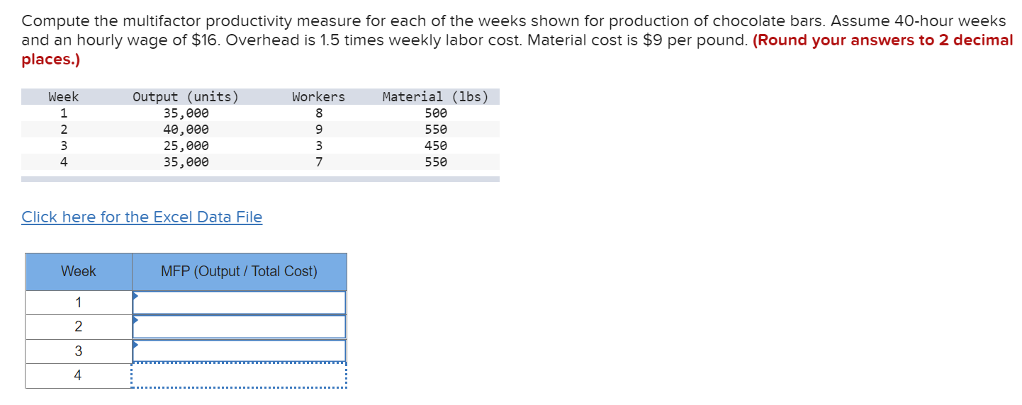 Solved Compute the multifactor productivity measure for each | Chegg.com