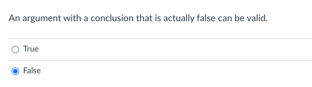 Solved An argument with a conclusion that is actually false | Chegg.com