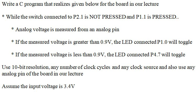 Solved Write A C Program That Realizes Given Below For The 7503