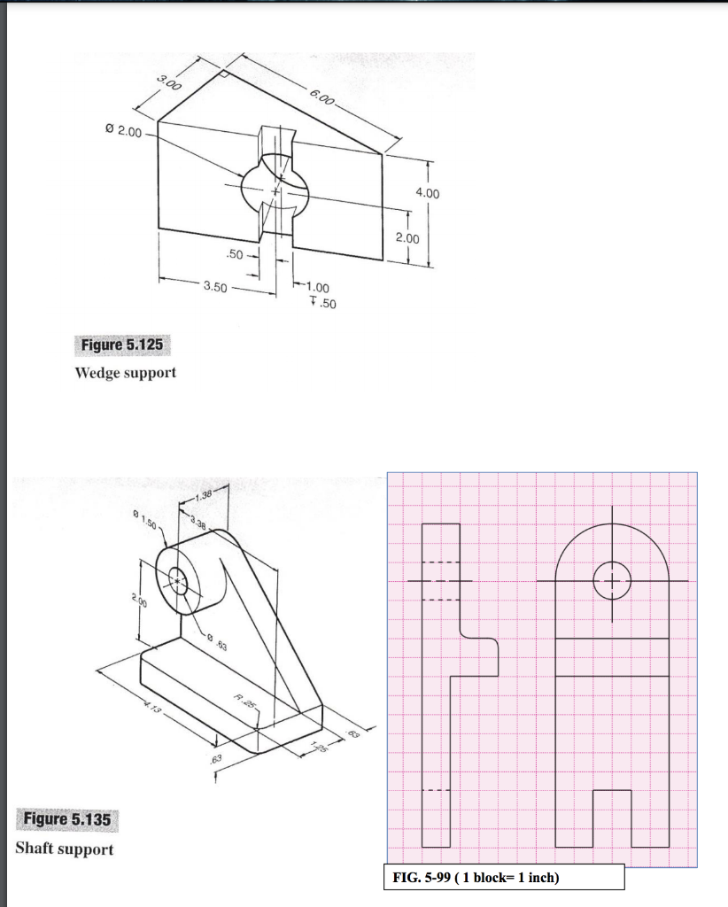 1. Create 2-D orthographic projection drawing files | Chegg.com