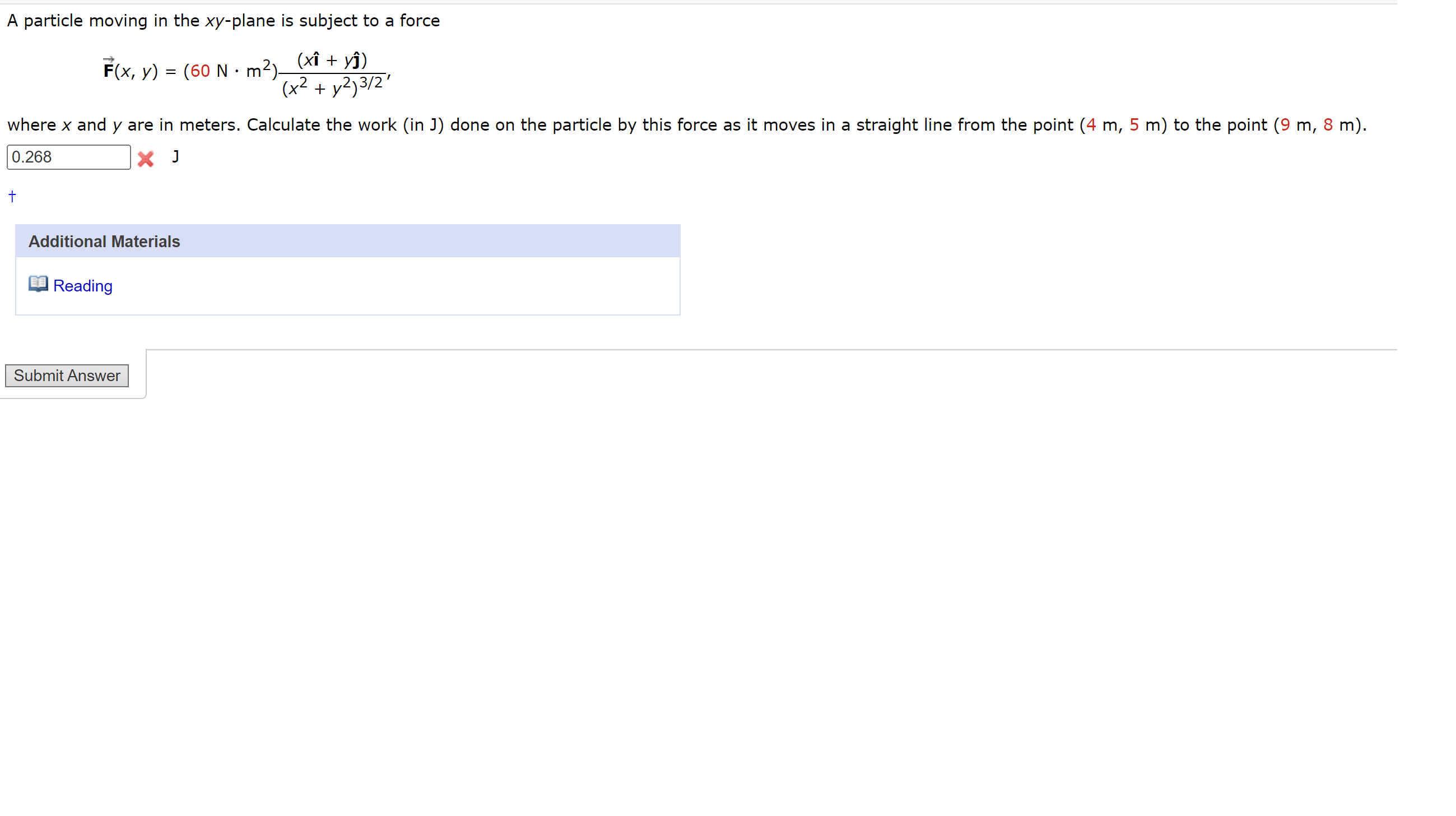 Solved A particle moving in the xy-plane is subject to a | Chegg.com