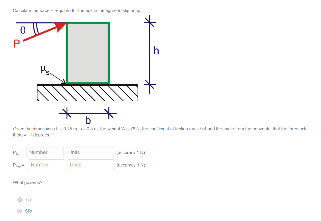 Solved Calculate the force P required for the box in the | Chegg.com