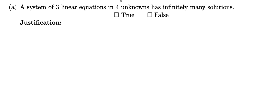 Solved (a) A system of 3 linear equations in 4 unknowns has | Chegg.com