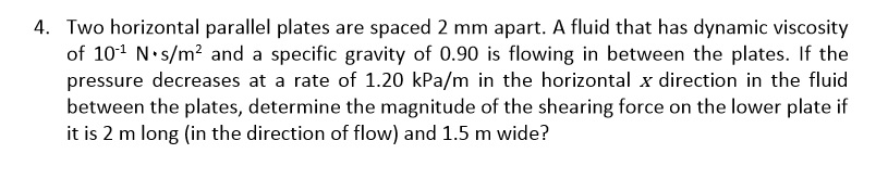 Solved Two horizontal parallel plates are spaced 2 mm apart. | Chegg.com