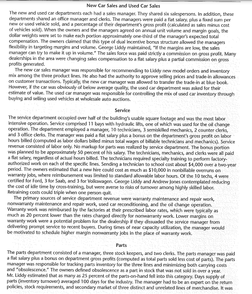 Case 5-2 North Country Auto, Inc. George G. Liddy, | Chegg.com