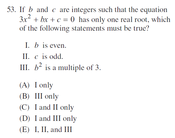 Solved 3. If b and c are integers such that the equation | Chegg.com