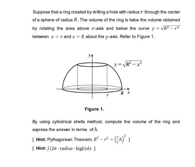 Solved Suppose that a ring created by drilling a hole with | Chegg.com