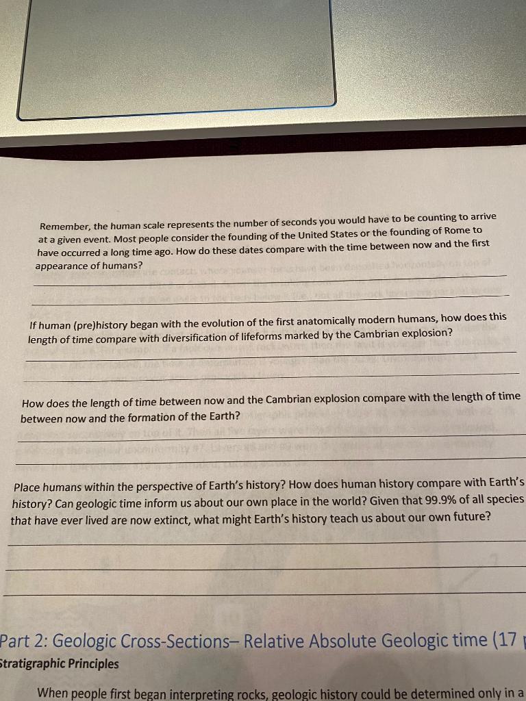 Solved Geologic Time Exercise - 25 pts total Part 1: Scale | Chegg.com