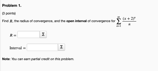 Solved Problem 1. (3 points) Find R, the radius of | Chegg.com