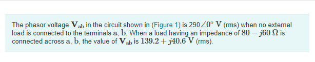 Solved The phasor voltage Vab in the circuit shown in | Chegg.com