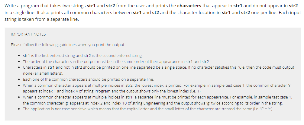 Solved Write a program that takes two strings str1 and str 2 | Chegg.com