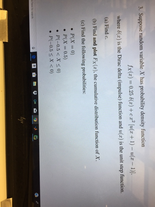 Solved 3. Suppose random variable X has probability density | Chegg.com