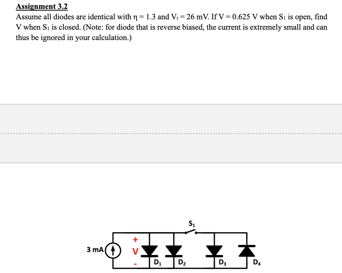 Solved Assignment 3.2 Assume all diodes are identical with | Chegg.com