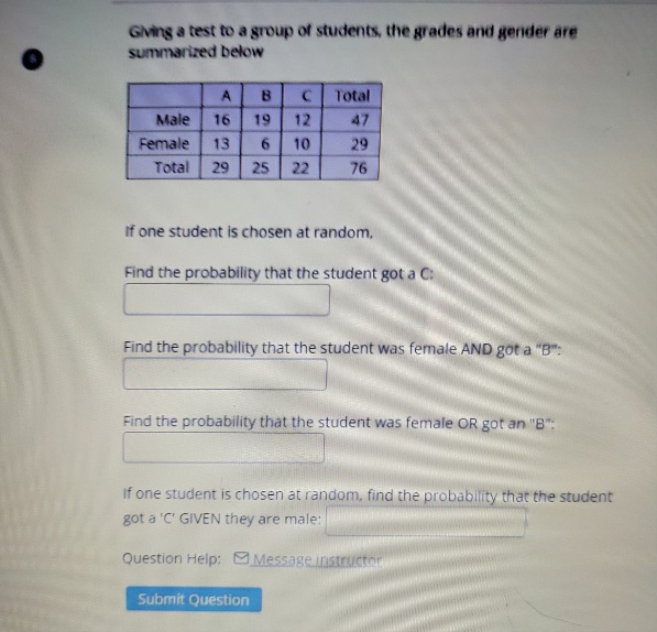 Solved Giving a test to a group of students, the grades and | Chegg.com