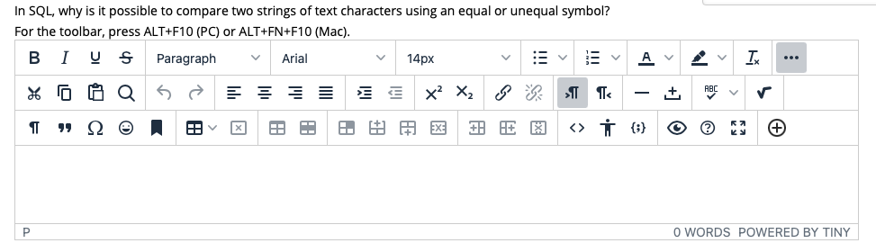 Solved In SQL, why is it possible to compare two strings of | Chegg.com