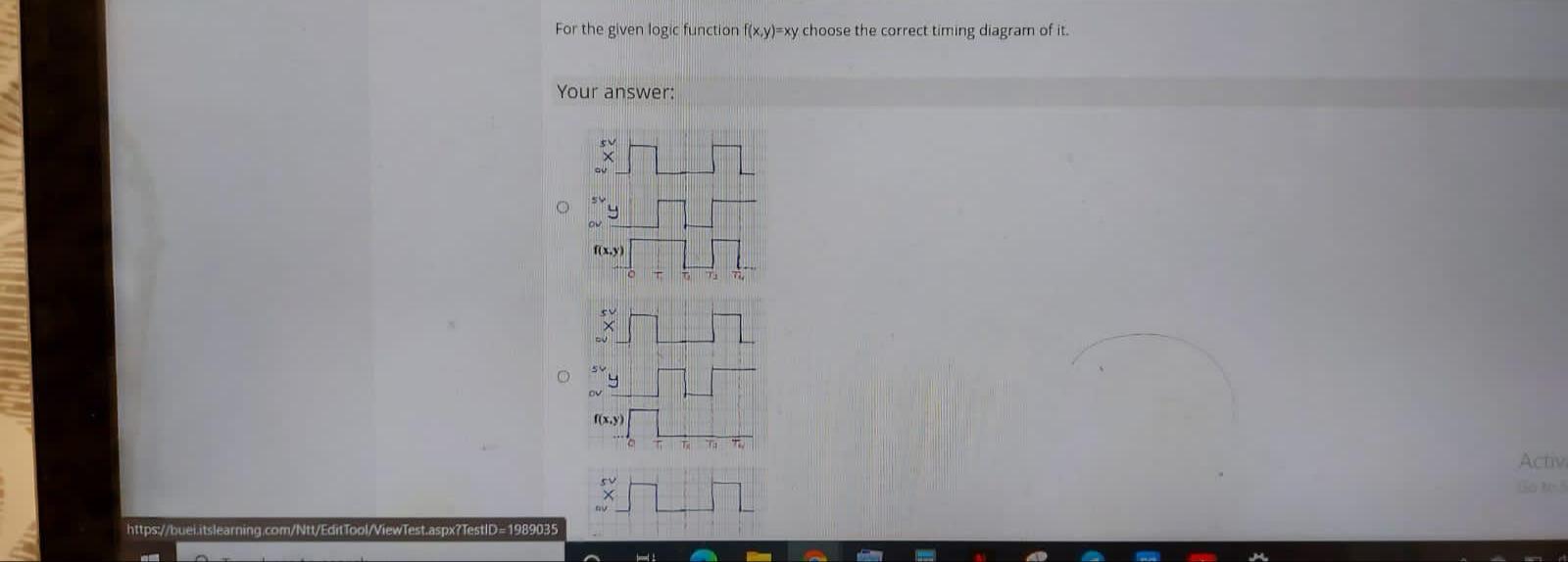 Solved For the given logic function f(xy)=xy choose the | Chegg.com