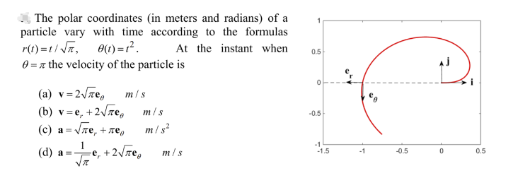 Solved The polar coordinates (in meters and radians) of a | Chegg.com