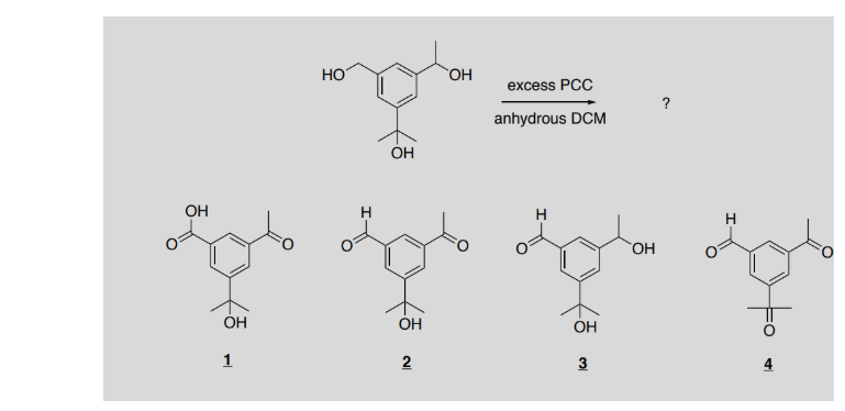 Solved HOAH excess PCC anhydrous DCM OH 그 이 | Chegg.com