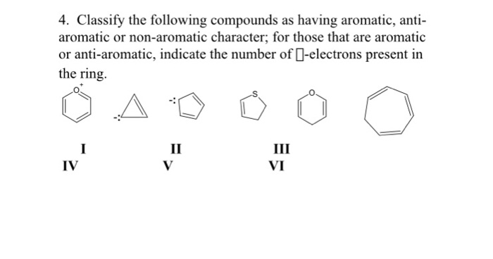 Solved 4. Classify the following compounds as having | Chegg.com