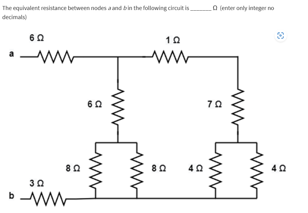 Solved The equivalent resistance between nodes a and b ﻿in | Chegg.com